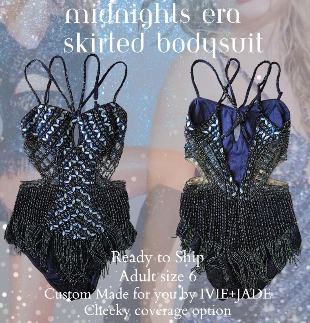Ready to Ship Unique Bejeweled Midnights Era Bodysuit Size 6 Sparkly ...