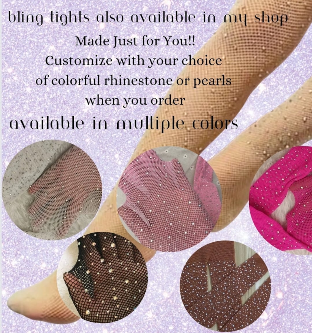 Womens Bling Tights Custom Pearl And Rhinestone Tights Sparkly