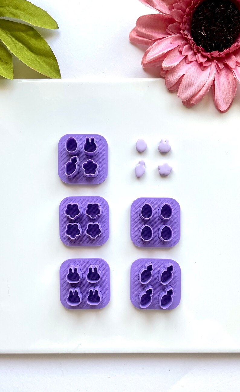 Micro Polymer Clay Cutters: Bunny, Egg, Carrot, Flower - Etsy