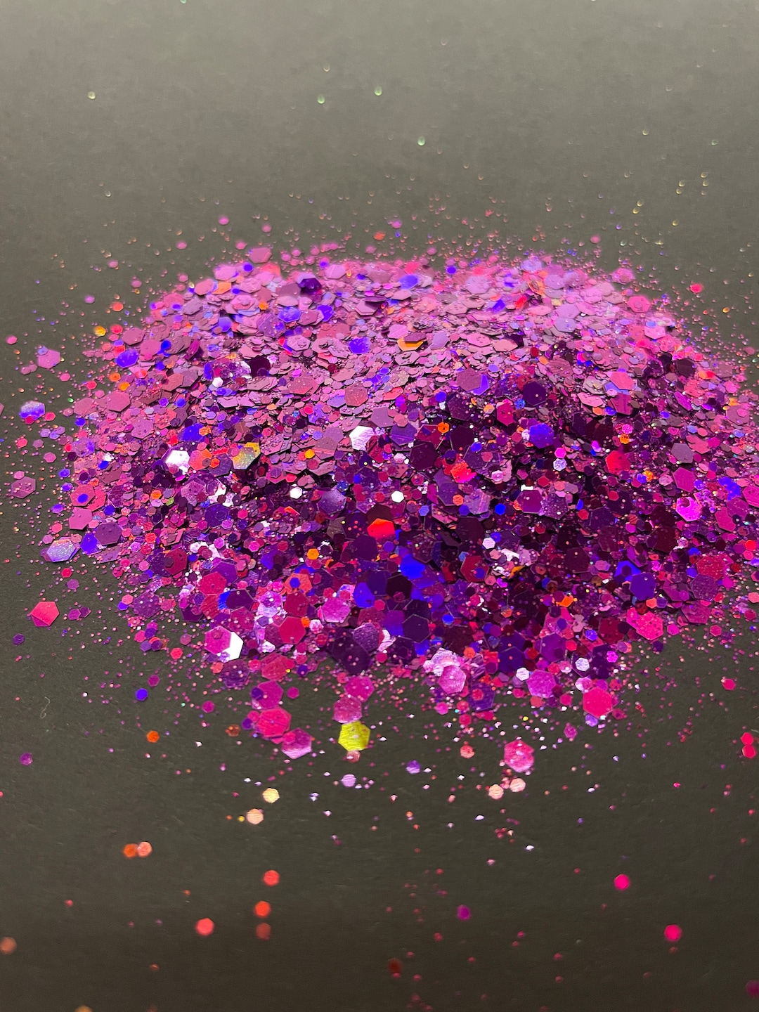 Magenta HOLOGRAPHIC Chunky Glitter, Do It Yourself, Hexagon Glitter ...