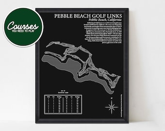 Pebble Beach Golf Course Map - Etsy