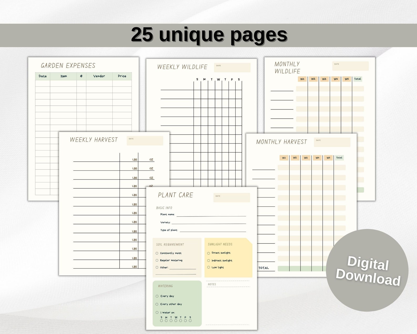 Gardening Planner Garden Log Seed Harvest Tracker Plant Care Plant ...