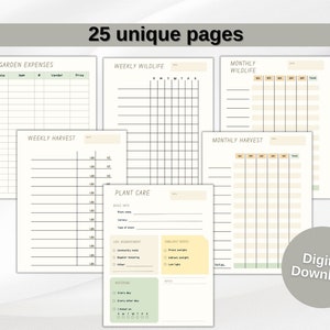Gardening Planner Garden Log Seed Harvest Tracker Plant Care Plant ...