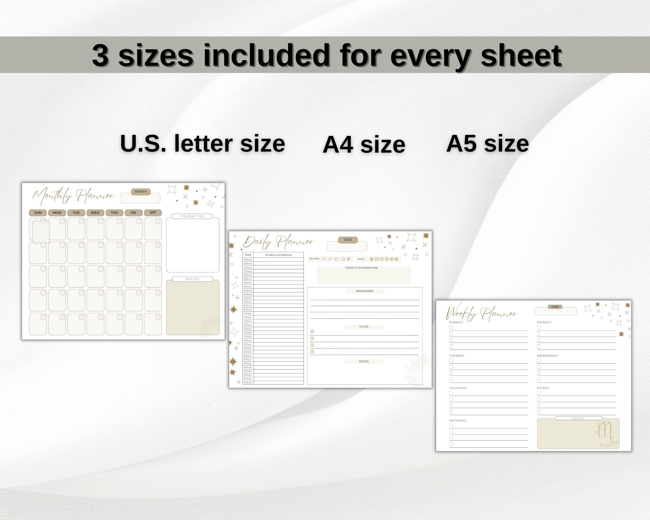 Printable Zodiac Planner Landscape Planner Horoscope Unique Gift for ...