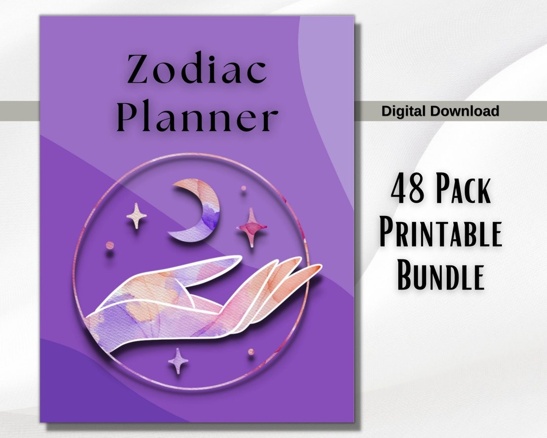 Zodiac Planner in Purple Gift for Her Goal Organization Planner With ...