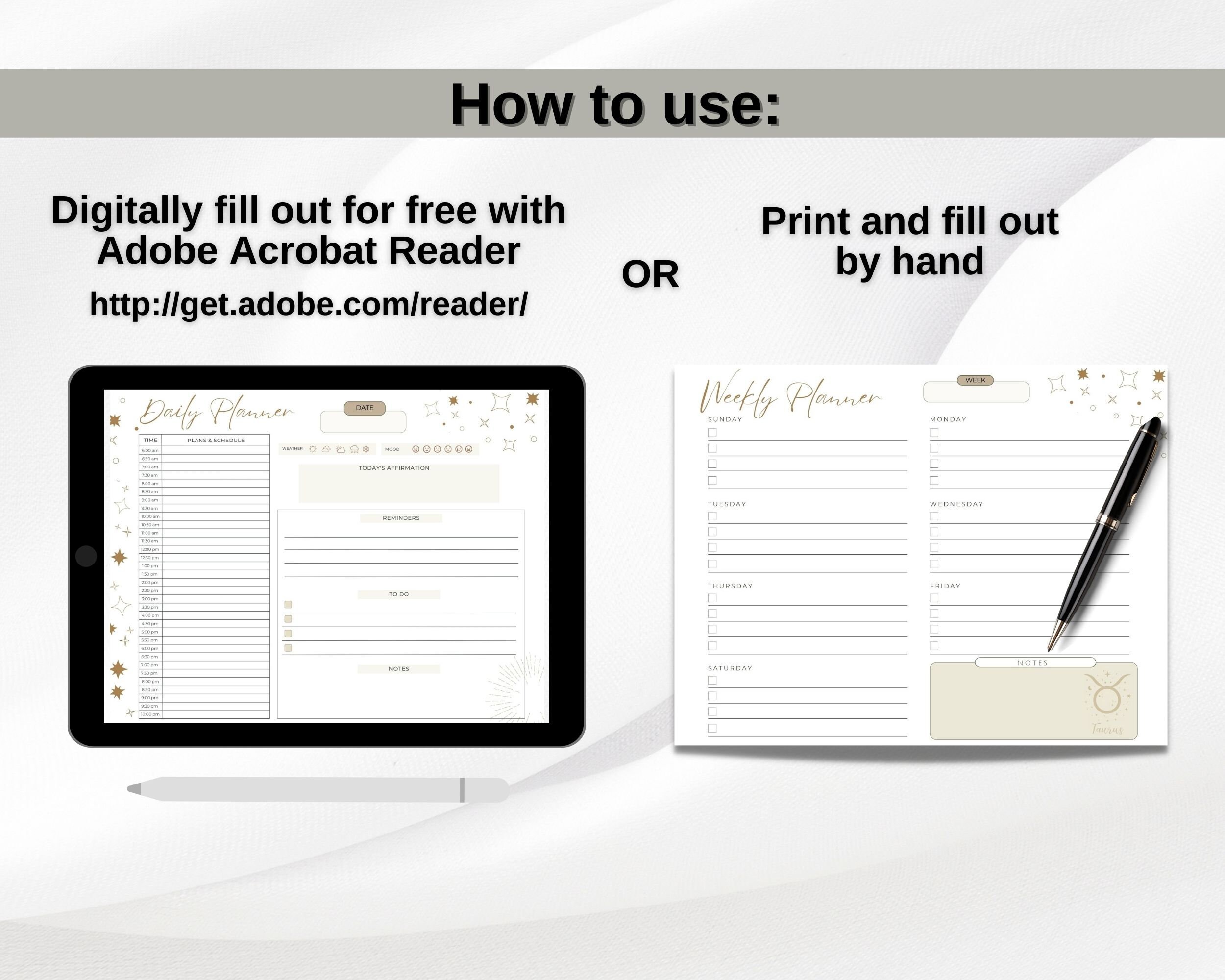 Printable Zodiac Planner Landscape Planner Horoscope Unique Gift for ...