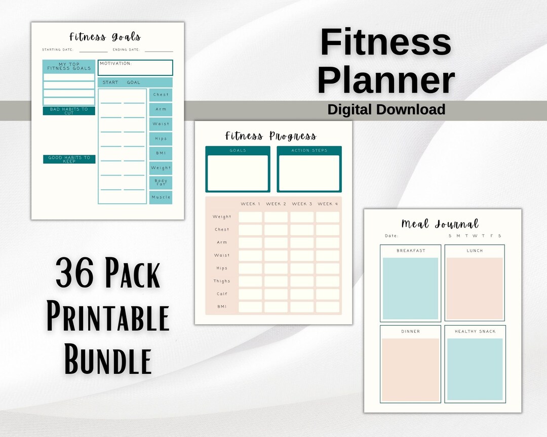Fitness Planner, Weight Loss Tracker, Habit Tracker, Wellness, Self ...