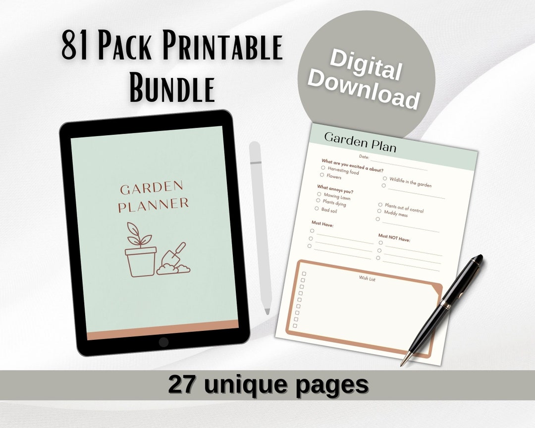 Gardening Planner Garden Planner Harvest Tracker Digital Gardening ...