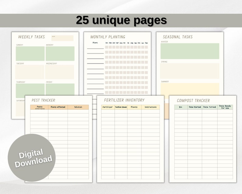 Gardening Planner Garden Log Seed Harvest Tracker Plant Care Plant ...