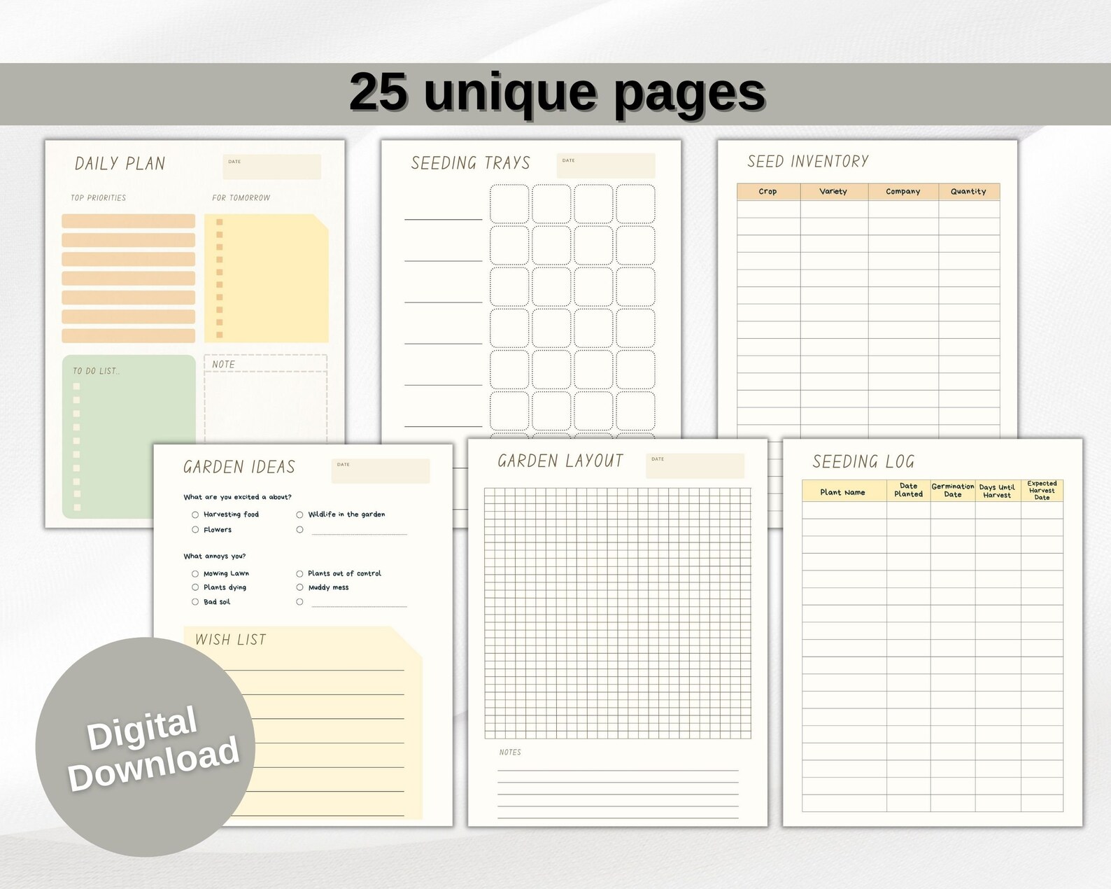 Gardening Planner Garden Log Seed Harvest Tracker Plant Care Plant ...