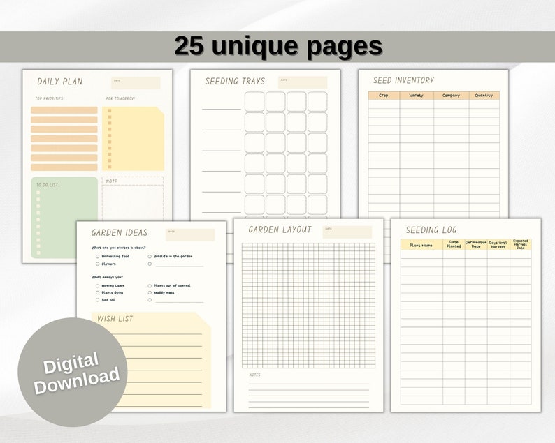 Gardening Planner Garden Log Seed Harvest Tracker Plant Care Plant ...