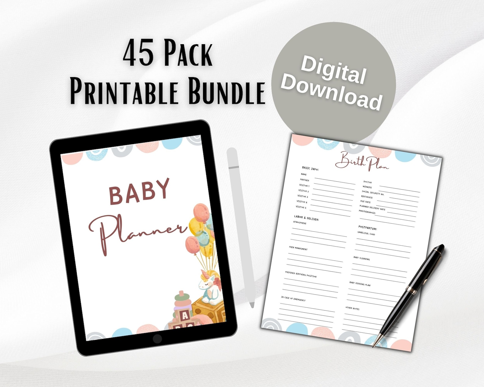 New Baby Planner Newborn Planning Bundle Baby Milestone Tracker Birth ...