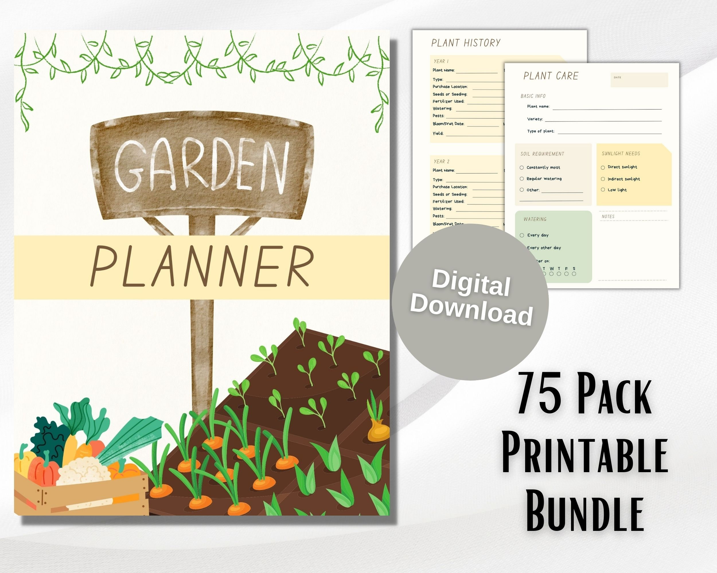 Gardening Planner Garden Log Seed Harvest Tracker Plant Care Plant ...