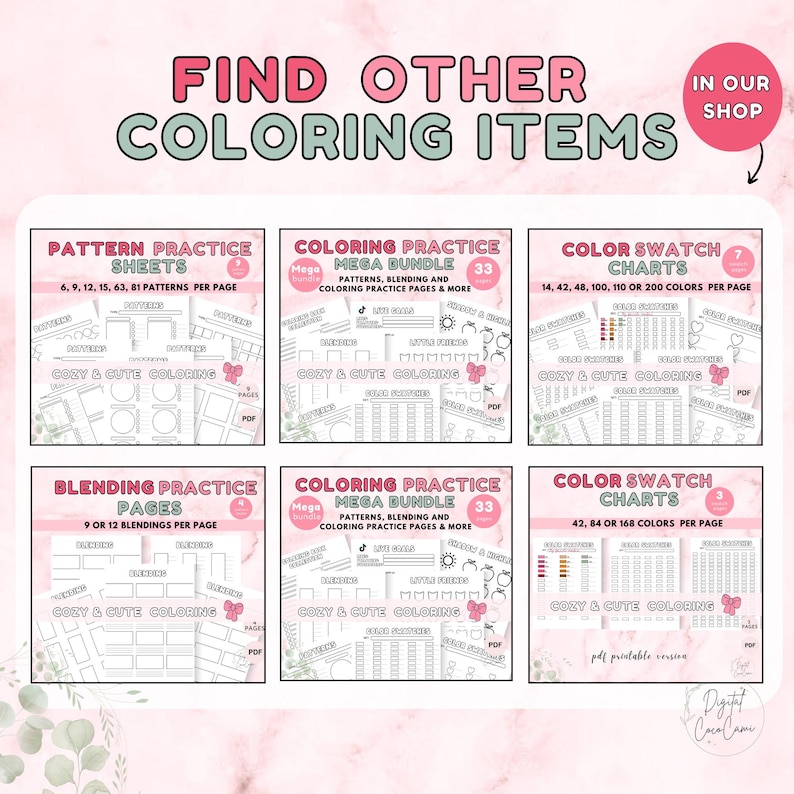 Alcohol Marker Color Swatch Chart: Printable PDF (A4, 7 Pages) - Etsy