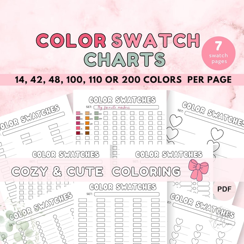 Color Swatch Chart, Color Swatches Sheets PDF, Color Swatch Charts ...