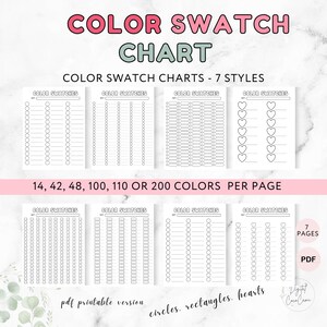 Color Swatch Chart, Color Swatches Sheets PDF, Color Swatch Charts ...