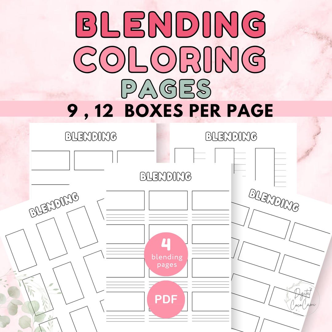 Blending Practice Pages: Alcohol Marker Color Chart (PDF) - Etsy
