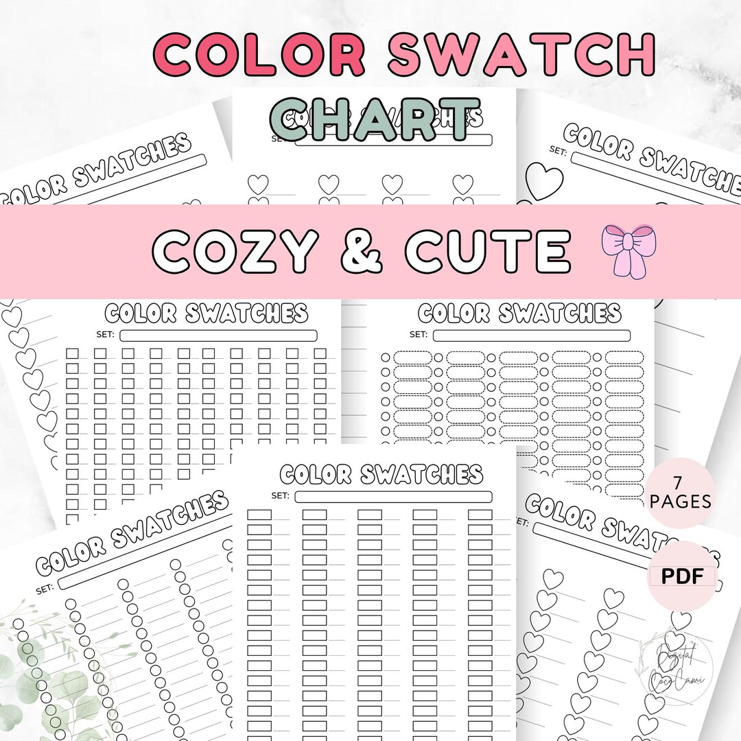 Color Swatch Chart, Color Swatches Sheets PDF, Color Swatch Charts ...