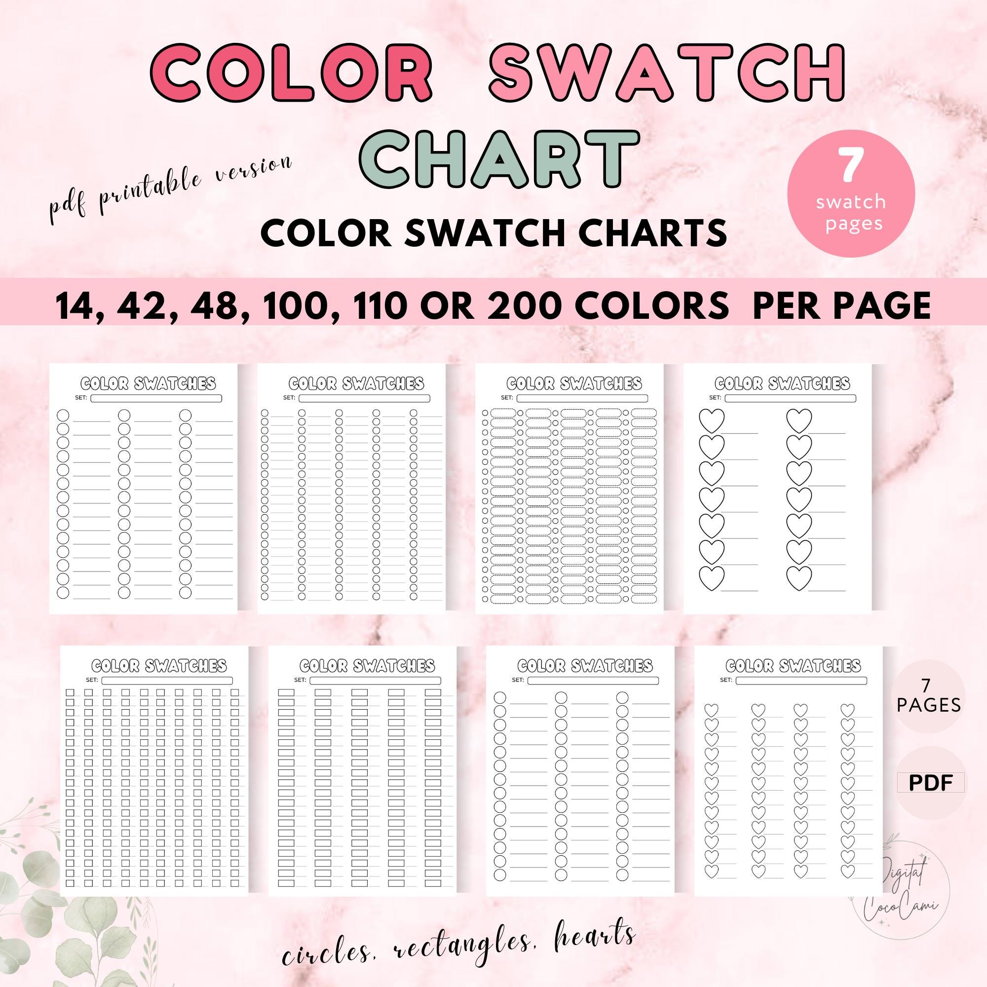 Alcohol Marker Color Swatch Chart: Printable PDF (A4, 7 Pages) - Etsy UK