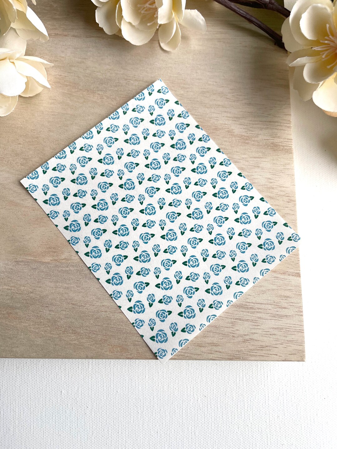Blue Roses Transfer Sheet for Polymer Clay Water Soluble Transfer Paper ...