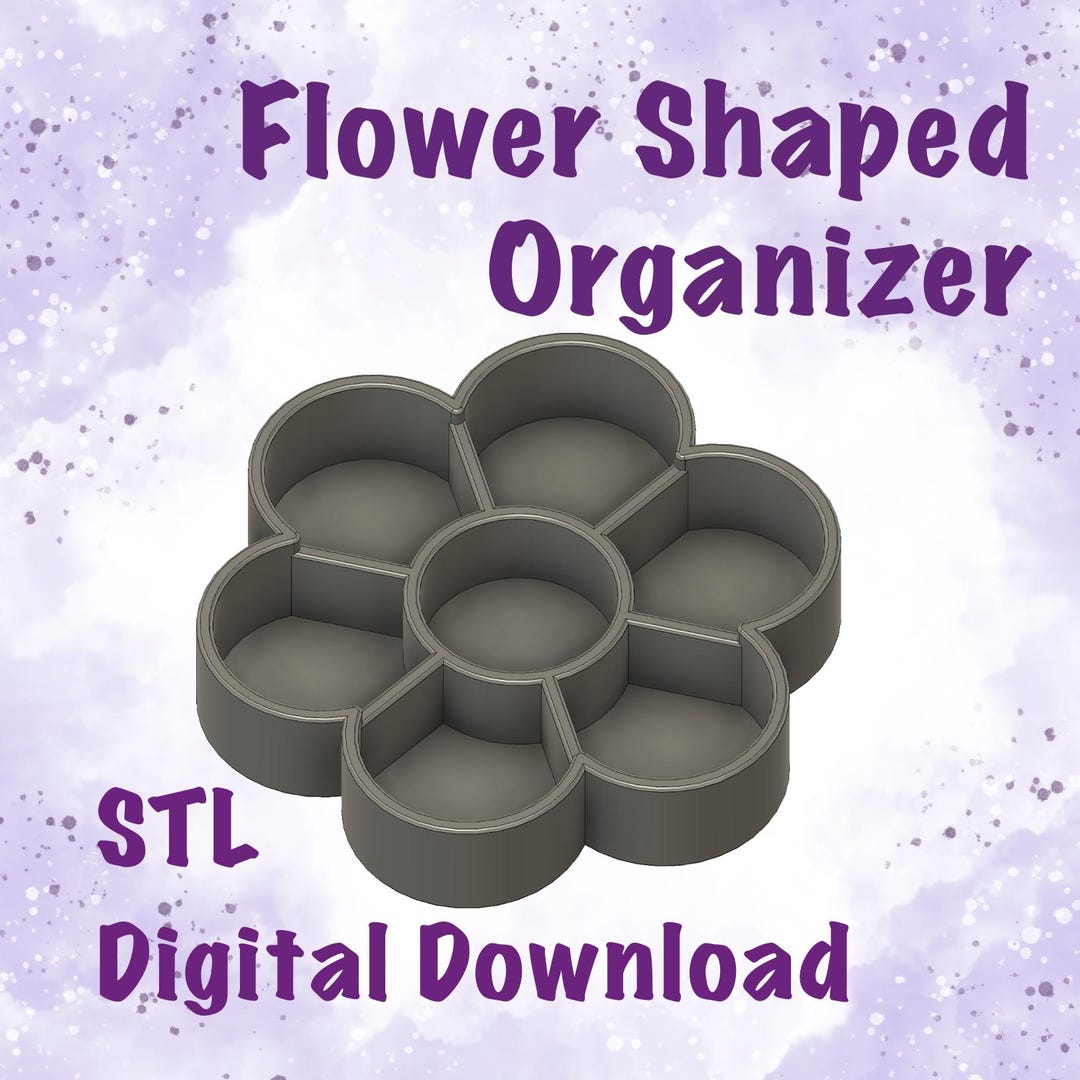 Flower Organizer Digital Download | Office Storage STL | Cute Desk Tray ...