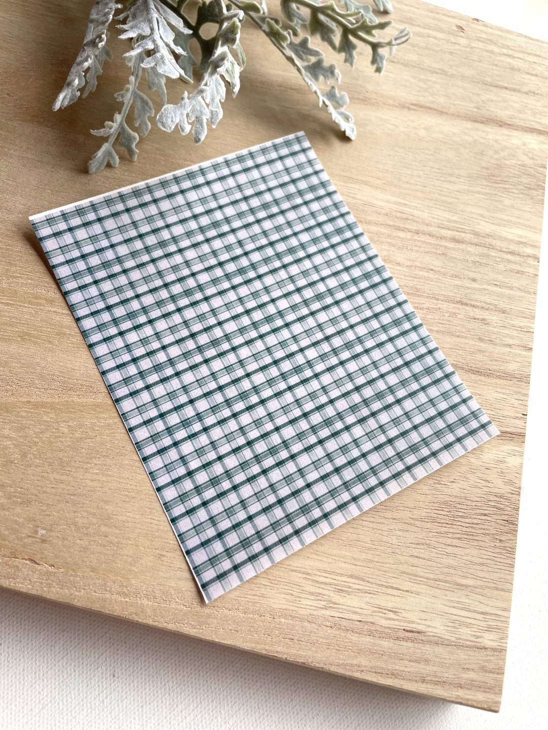 Green Plaid | Transfer Sheet for Polymer Clay | Water Soluble Transfer ...