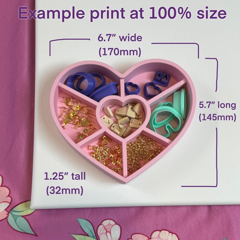 Heart Organizer Digital Download | Office Storage STL | Cute Desk Tray ...