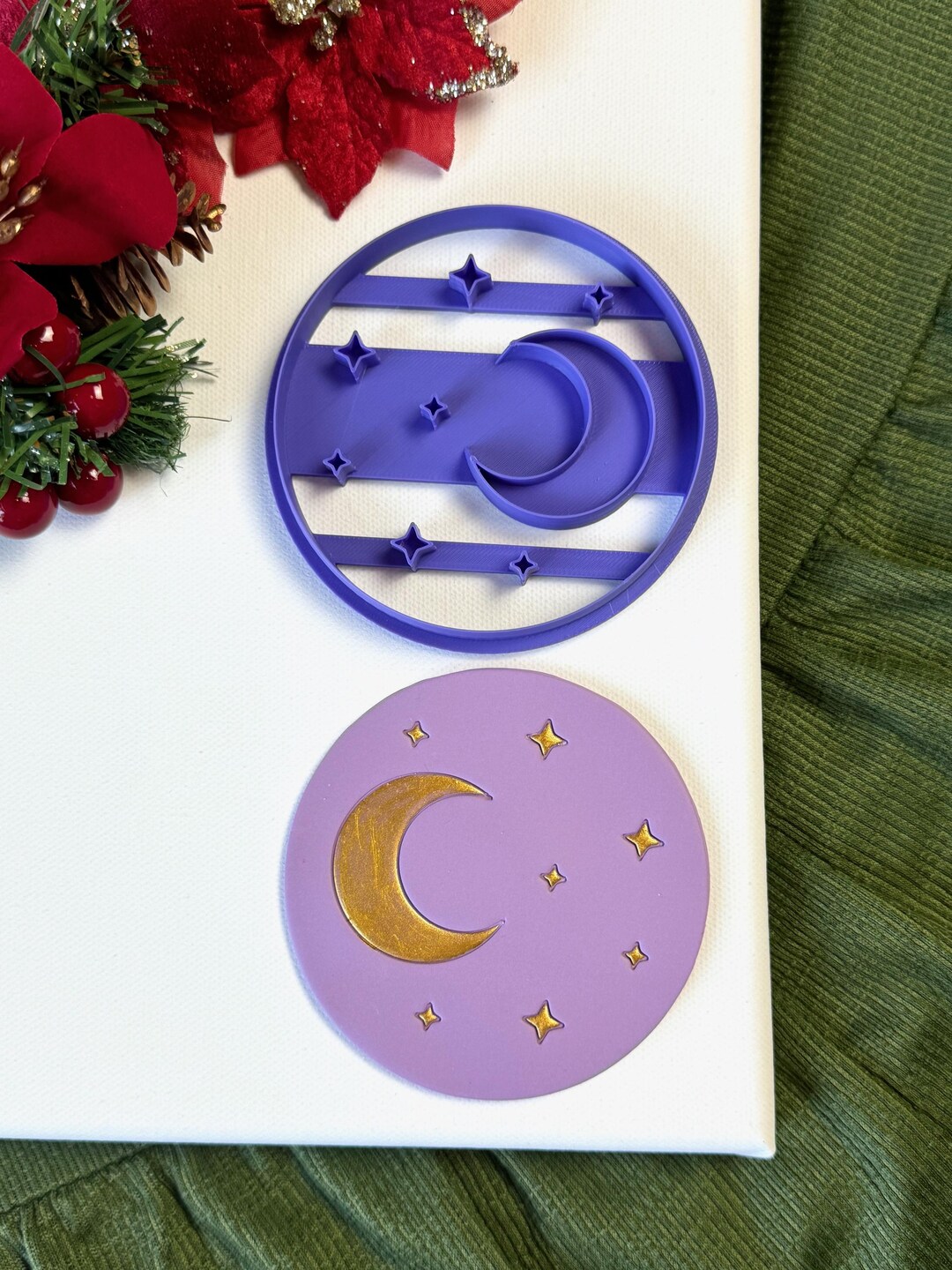 Moon and Stars Polymer Clay Cutter: Ornament & Trinket Dish Tool - Etsy