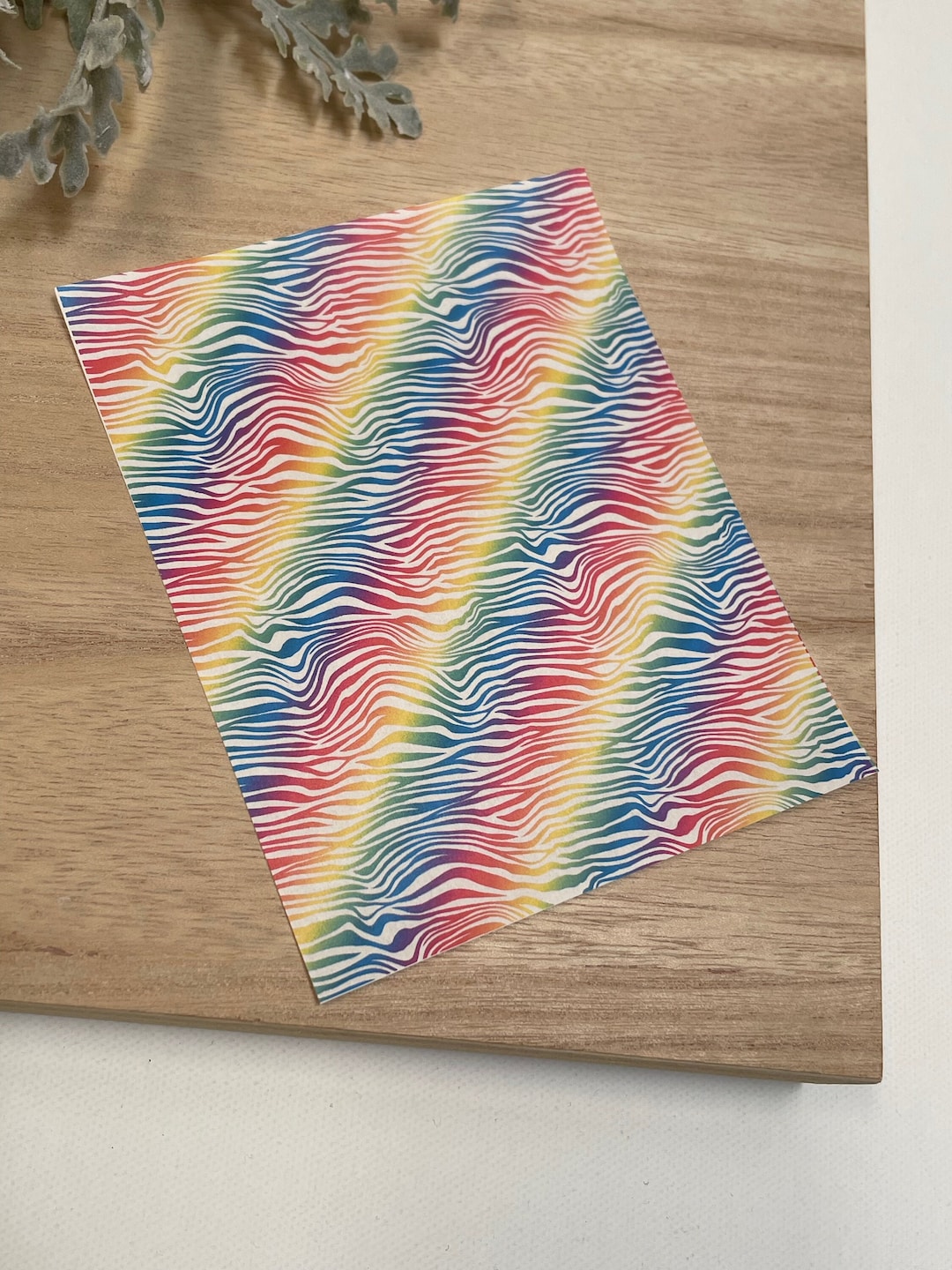 Zebra Stripes Rainbow | Transfer Sheet for Polymer Clay | Water Soluble ...