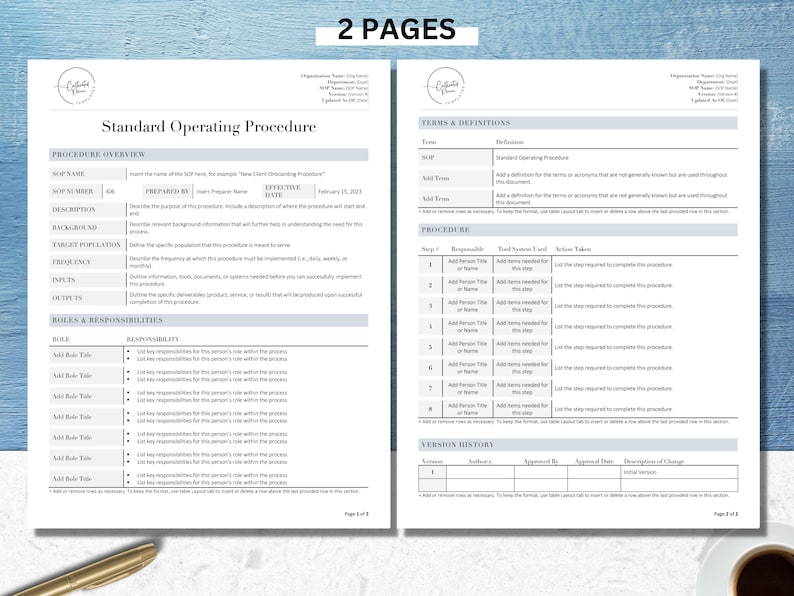 Standard Operating Procedure Template | SOP Template | MS Word ...