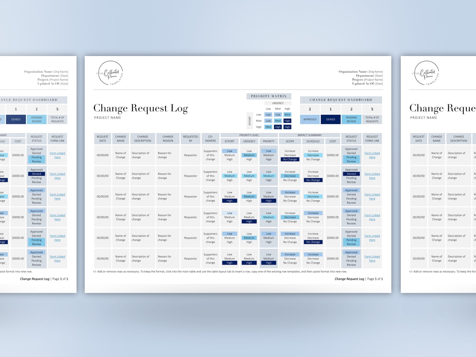 Change Request Log Template, Project Change Tracker, Project Management ...