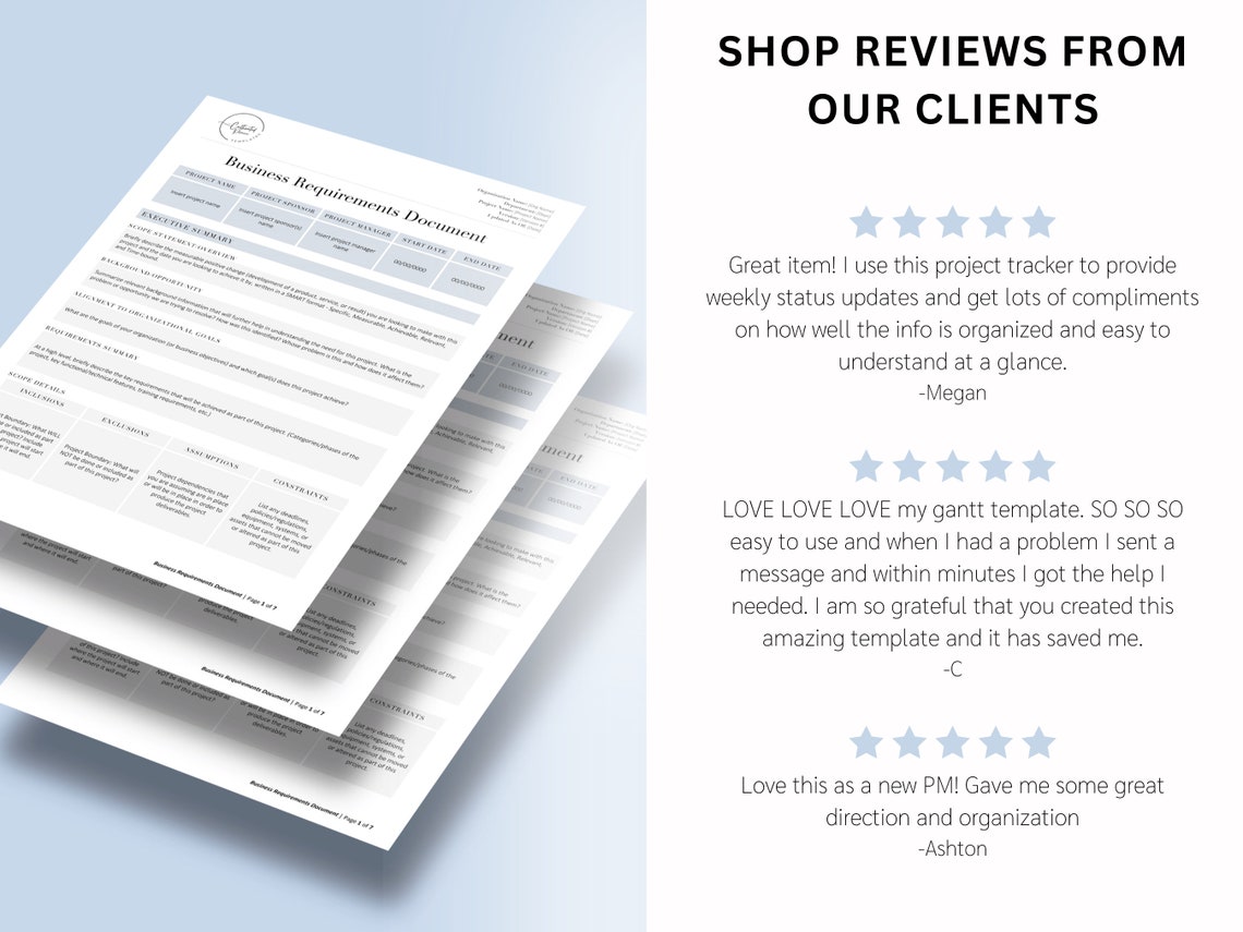 BRD, Business Requirements Document, Project Management Template ...