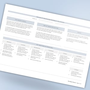 Weekly Project Manager Planner, Weekly Planner, Project Management ...