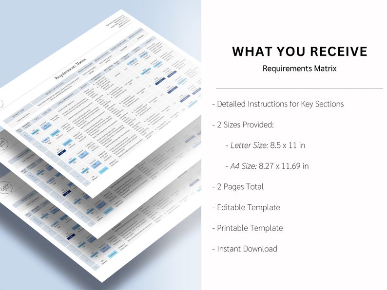 Requirements Matrix Template, Requirements Traceability Matrix Template ...