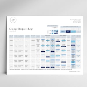 Change Request Log Template, Project Change Tracker, Project Management ...