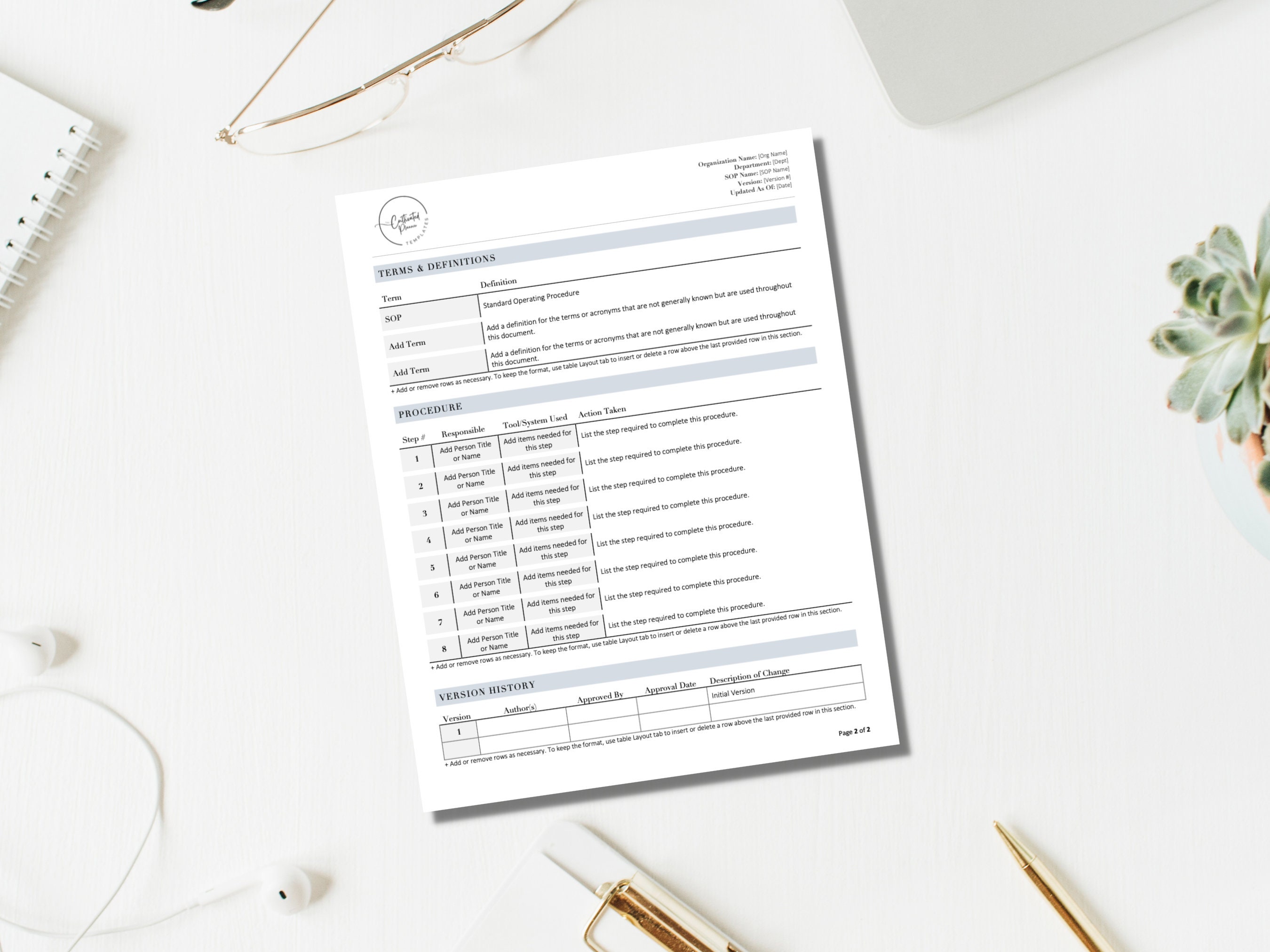 Standard Operating Procedure Template SOP Template MS Word - Etsy Australia