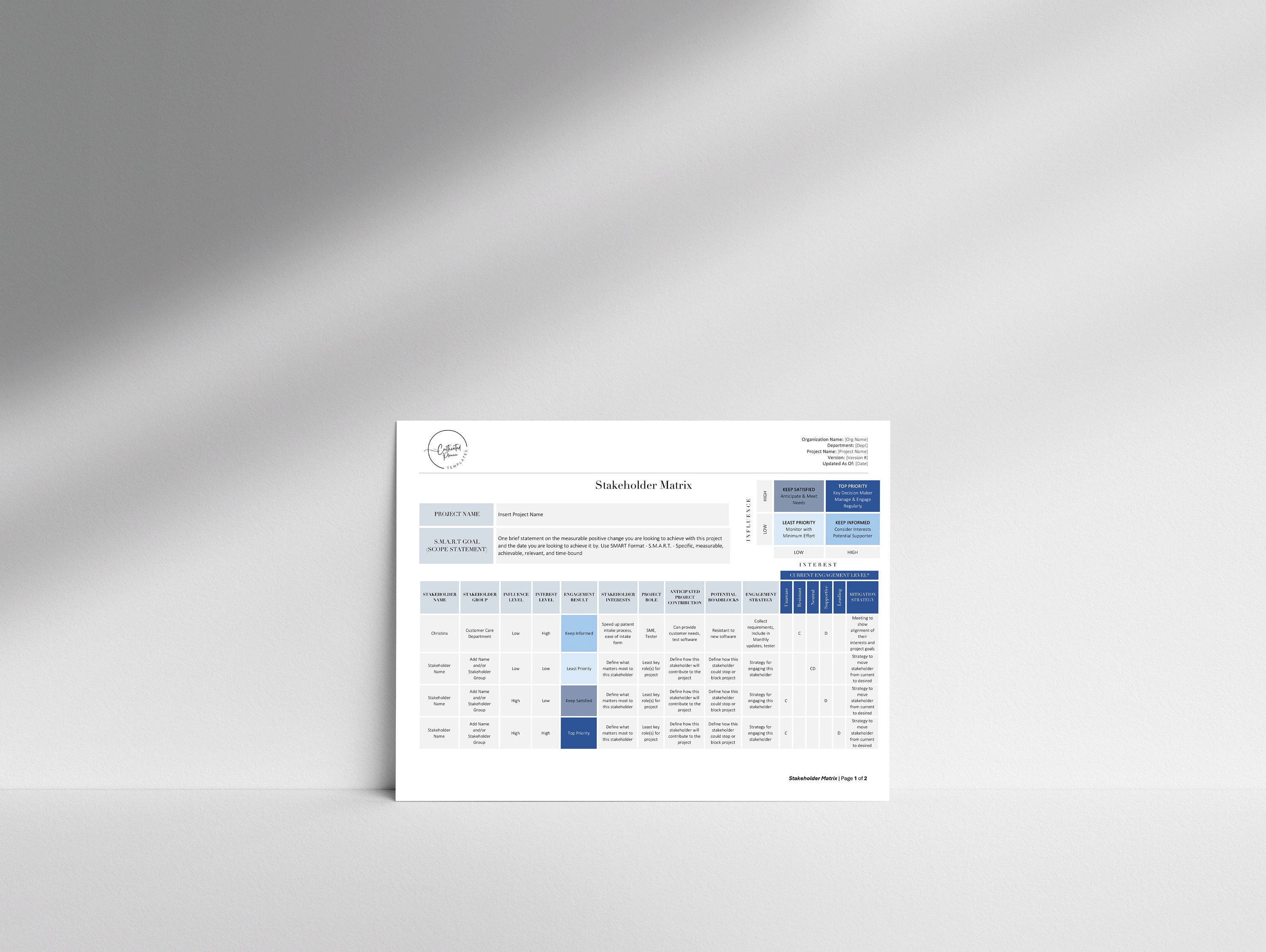 Stakeholder Register | Stakeholder Matrix | Stakeholder Analysis ...