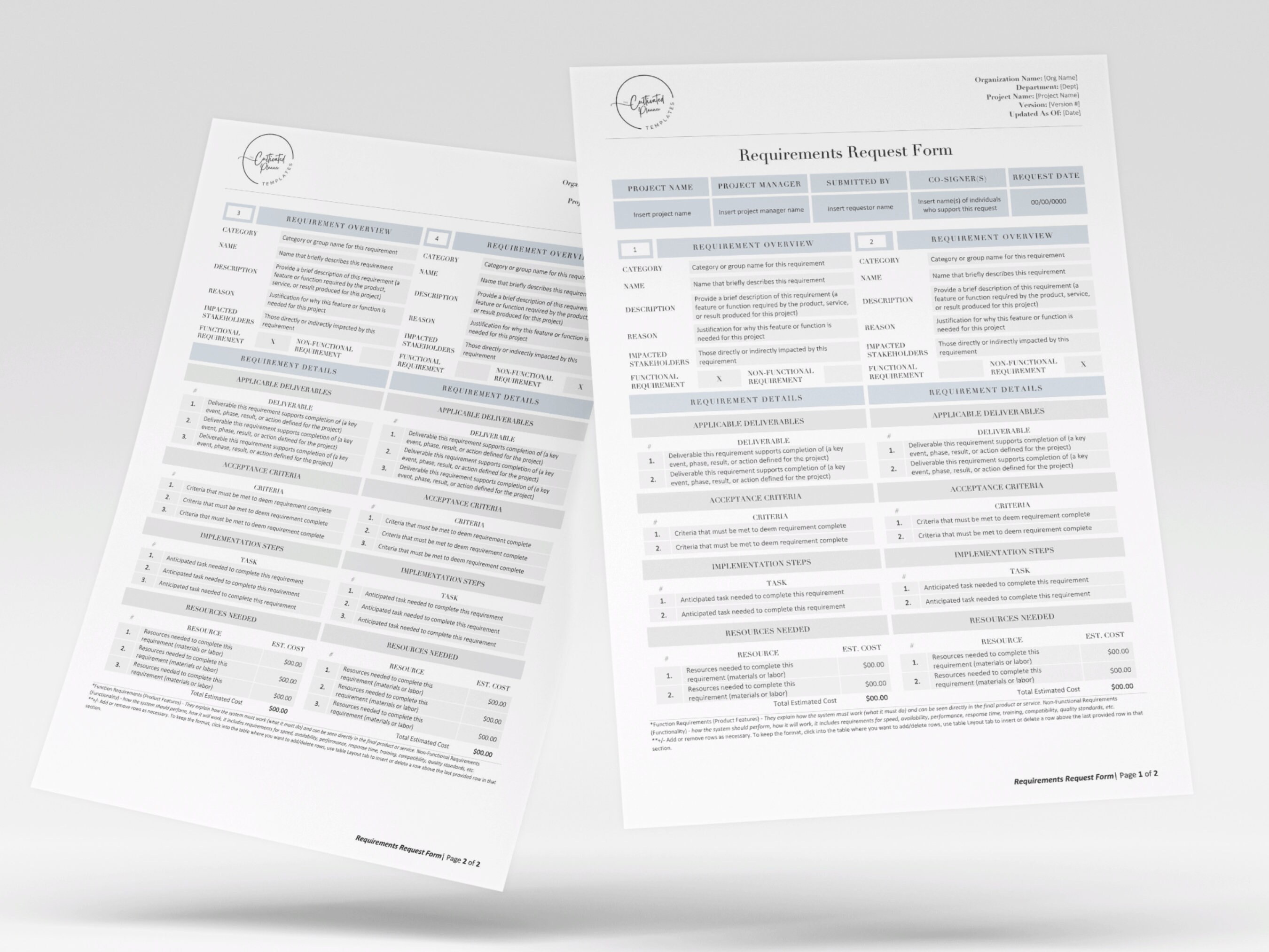 Requirements Gathering Template, Project Requirements Request Form ...