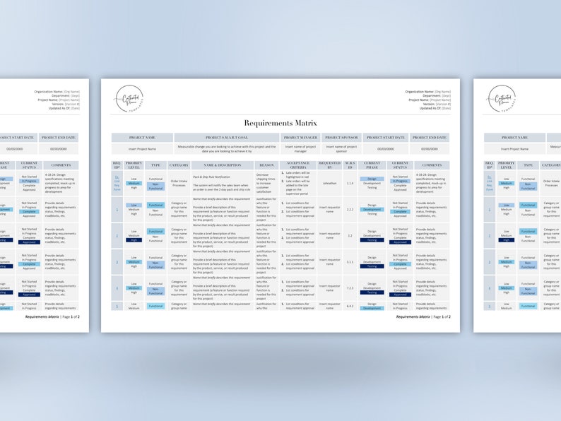 Requirements Matrix Template, Requirements Traceability Matrix Template ...