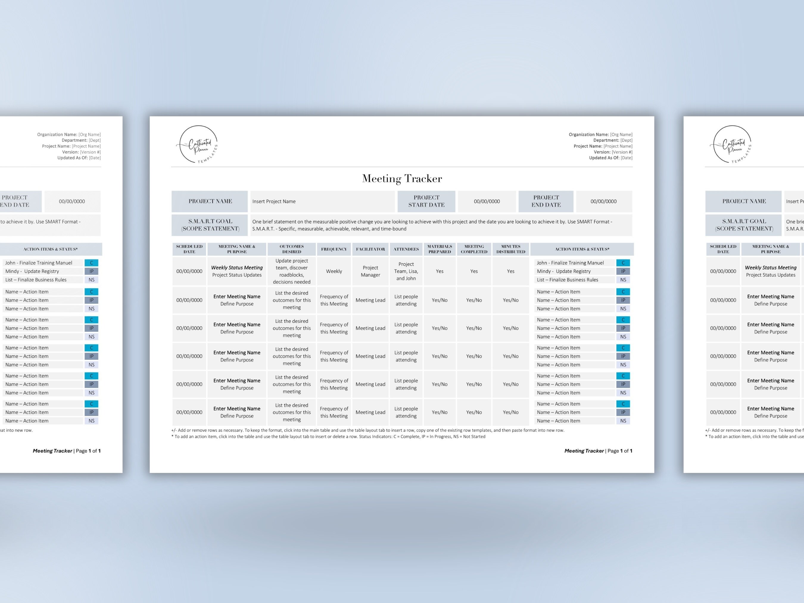 Meeting Tracker | Meeting Log | Meeting Minutes Template | Action Items ...