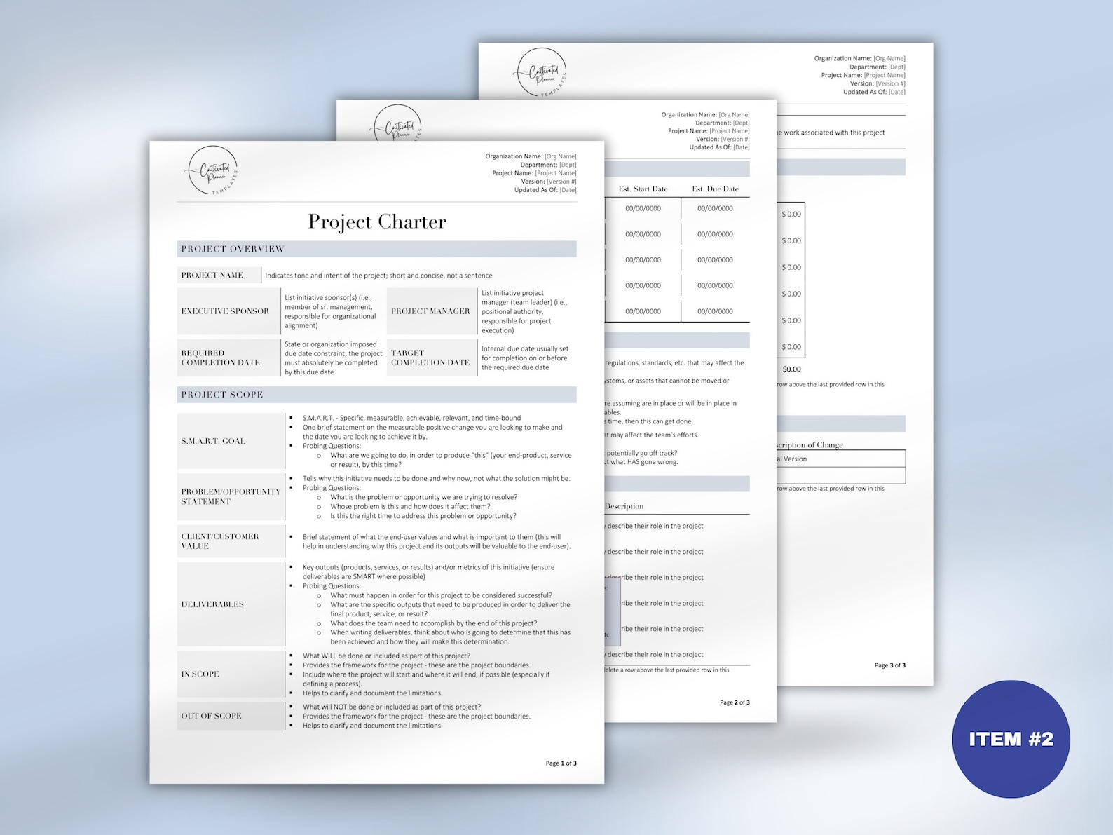BUNDLE, Project Proposal Template | Project Charter Template ...
