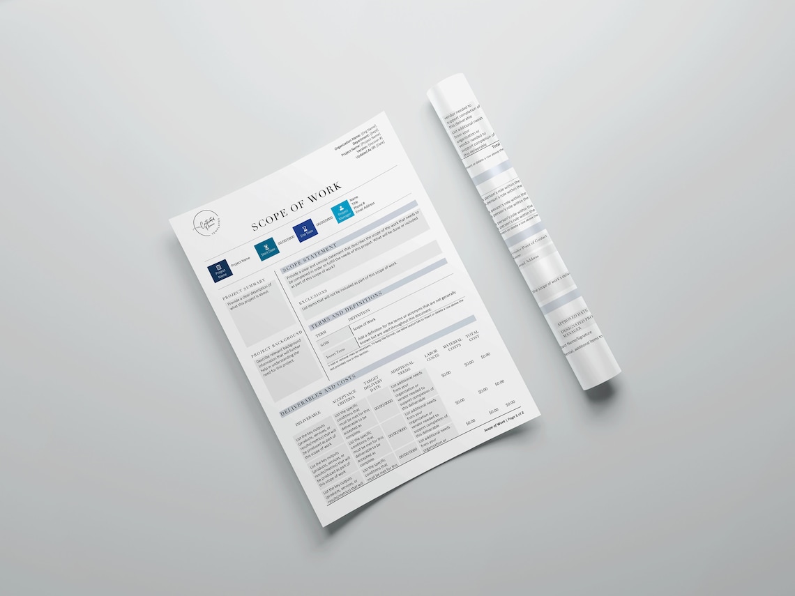 Scope of Work Template SOW Template Project Management - Etsy Canada
