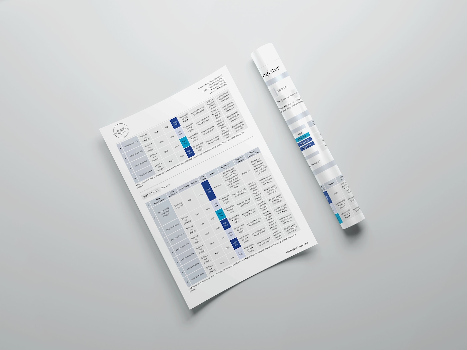 Risk Register Template Risk Log Project Management Risk Assessment Risk ...
