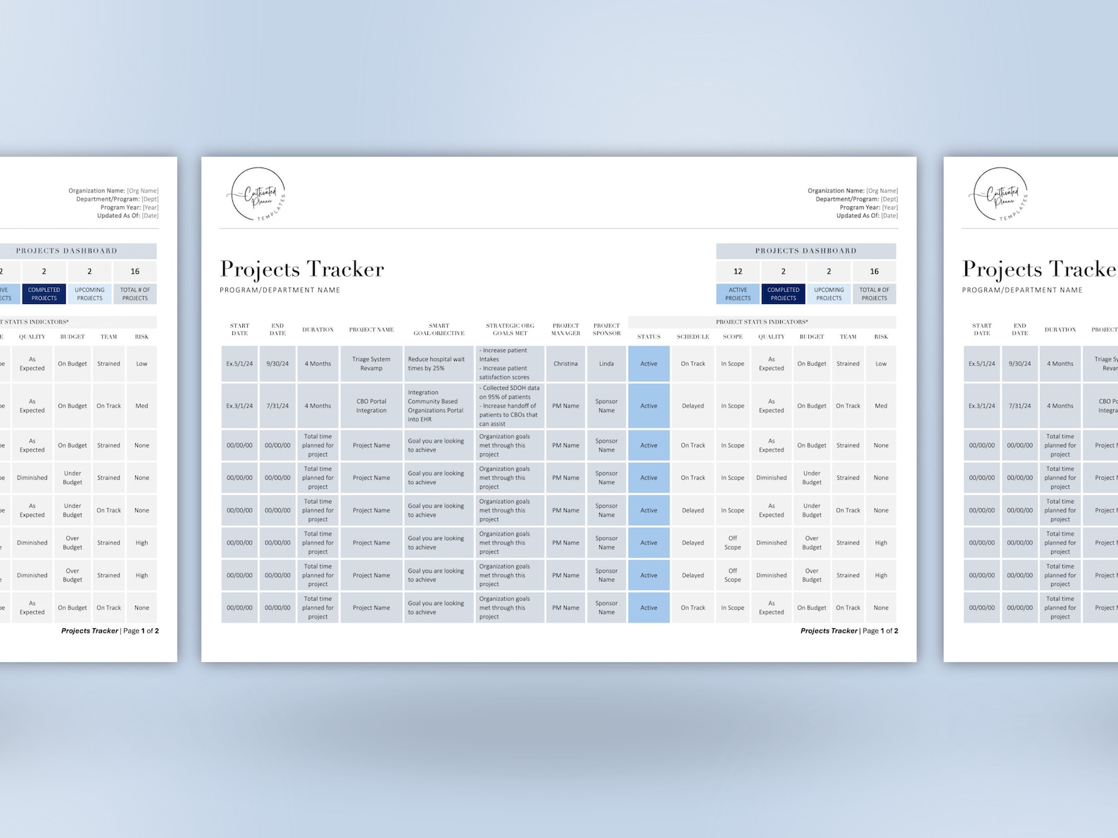 Projects Tracker | Projects Log | Projects Dashboard Template | Project ...
