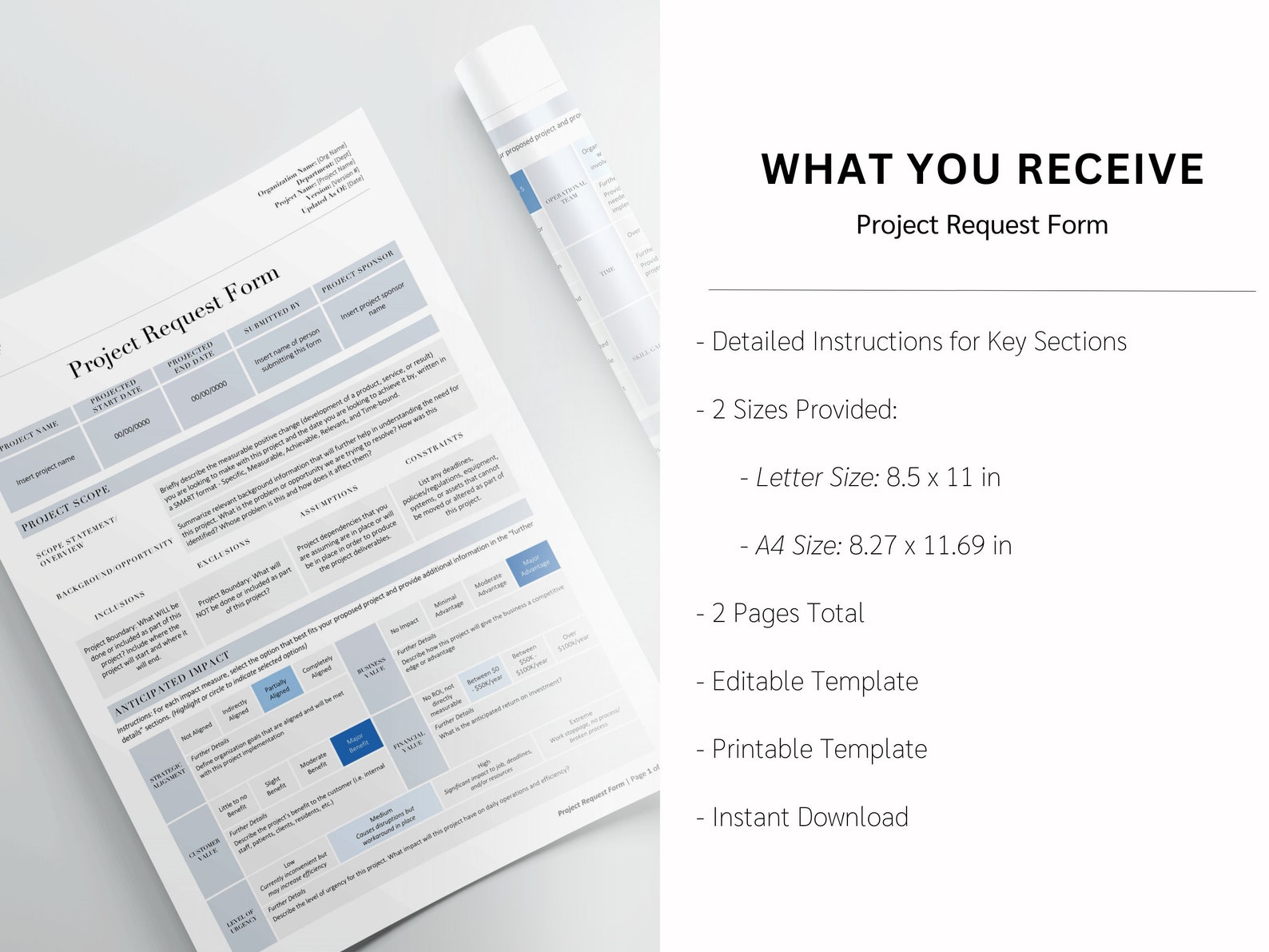 Project Request Form Template | Project Management | Simple Proposal ...