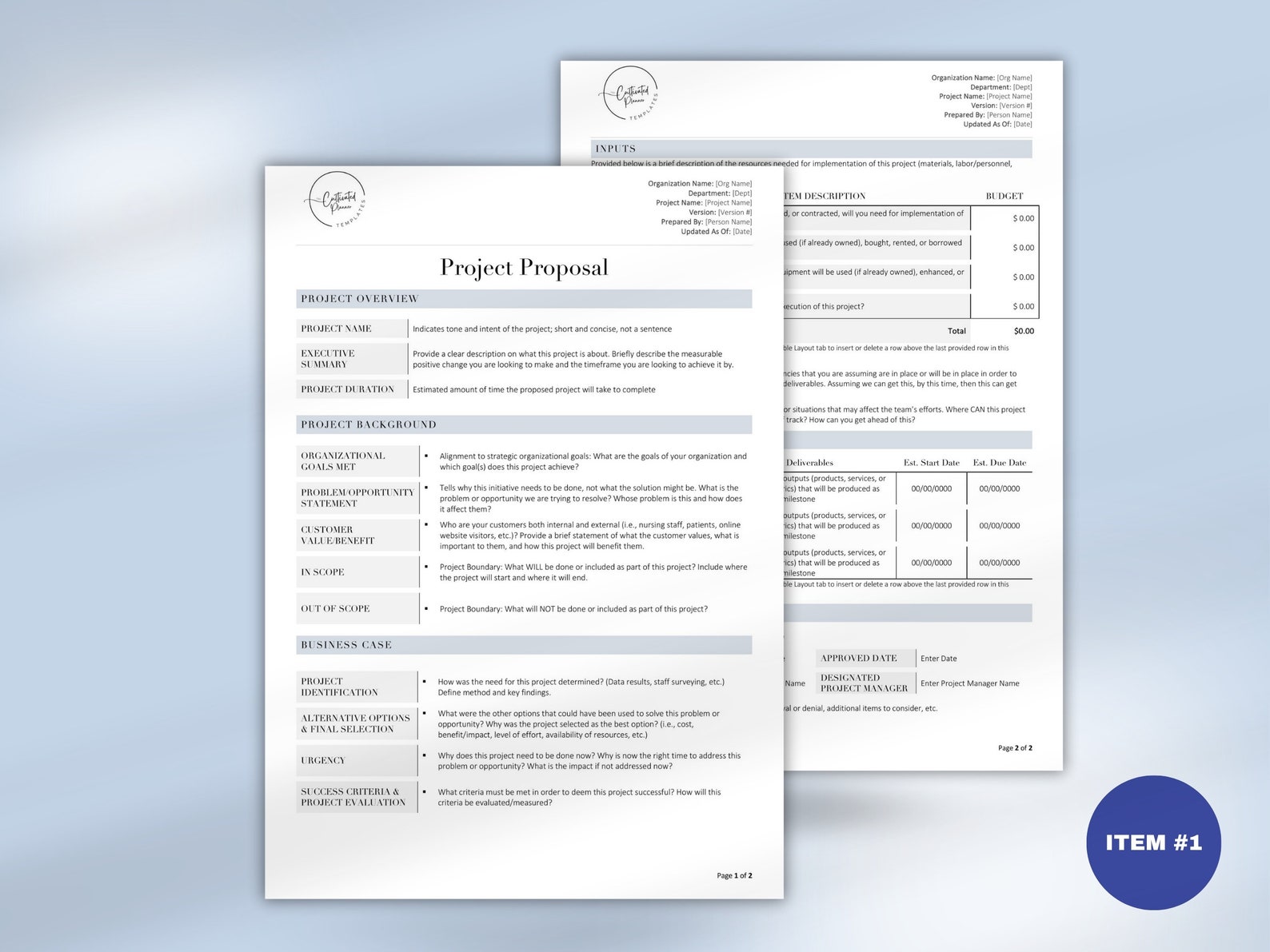 BUNDLE, Project Proposal Template | Project Charter Template ...