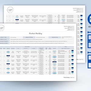 Product Backlog Template, Agile Project Template, User Story Template ...