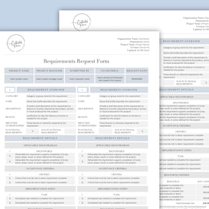 Requirements Gathering Template, Project Requirements Request Form ...