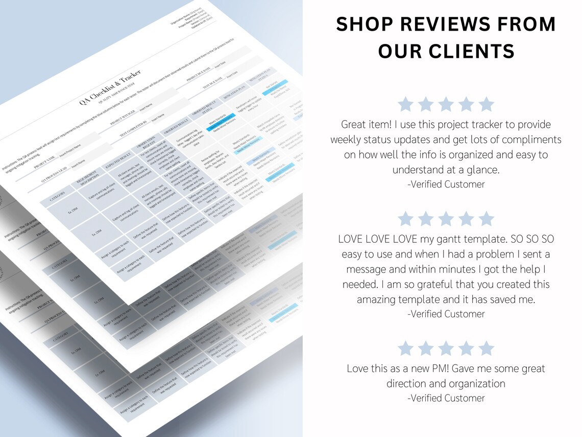 Quality Assurance Tracker, Quality Assurance Checklist, QA Tracker ...
