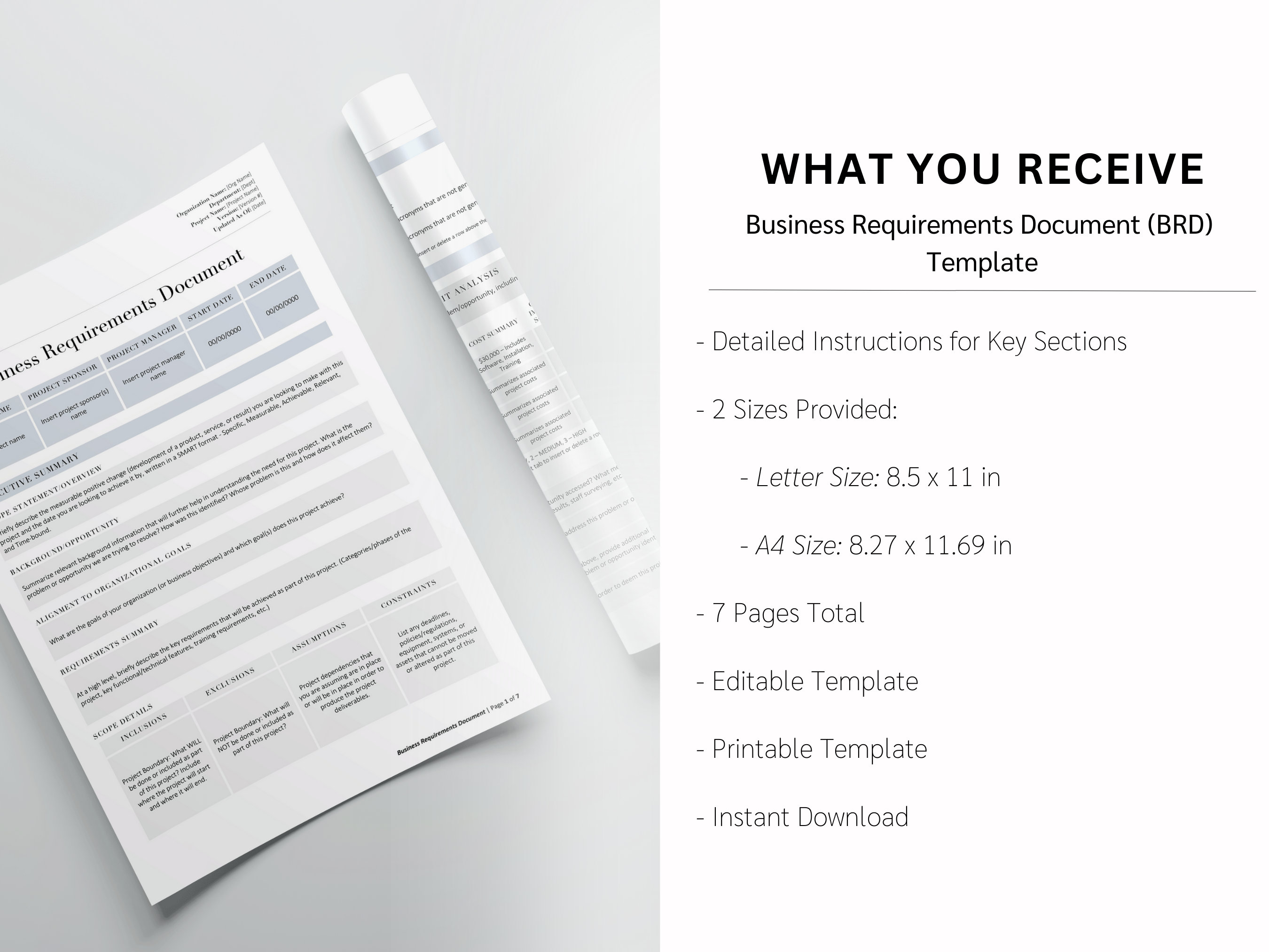 BRD, Business Requirements Document, Project Management Template ...